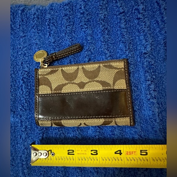 Coach | Bags | Coach Mini Skinny Wallet In Khakimahogany | Poshmark